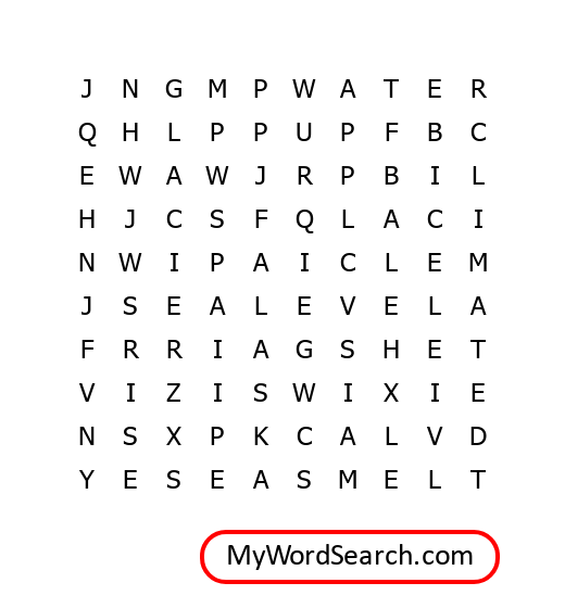 Alaskan Glaciers Word Search