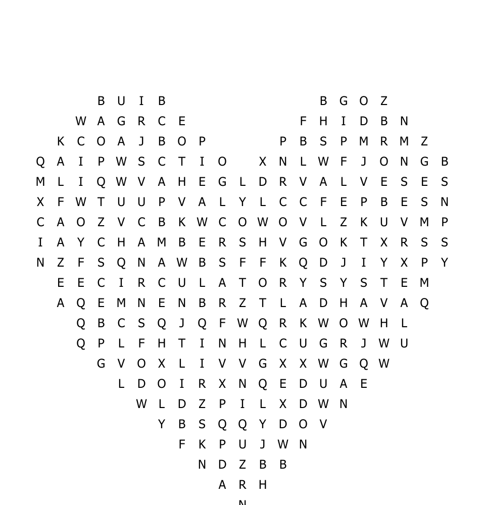 Alex's Heart Word Search