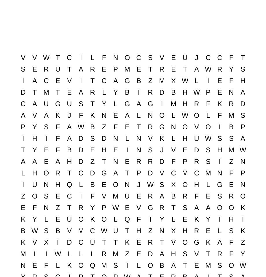 August Lucky Word Search