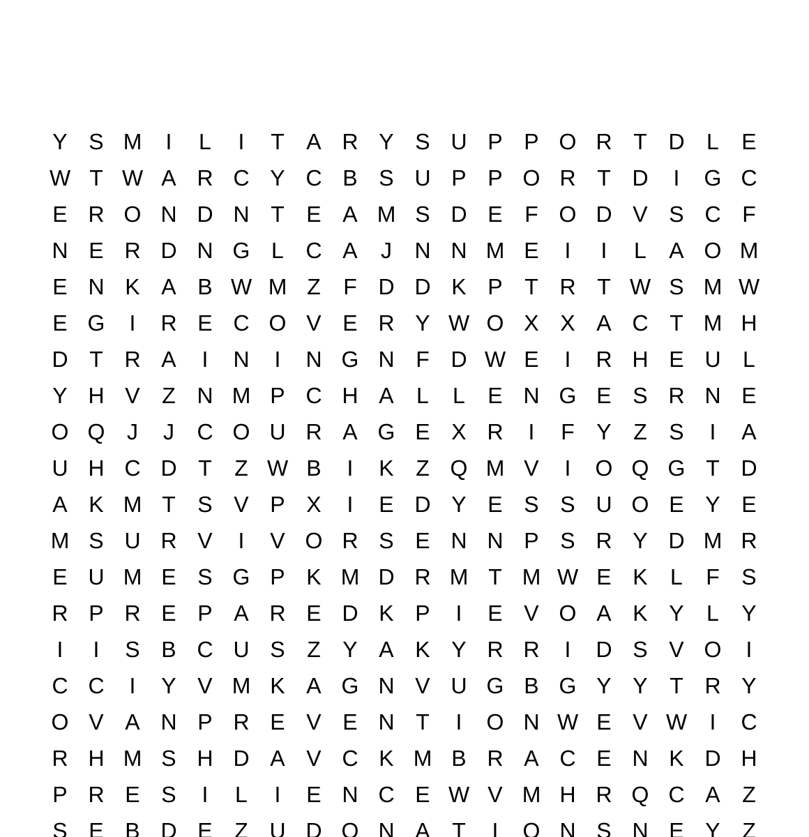 BRACE WORD SEARCH