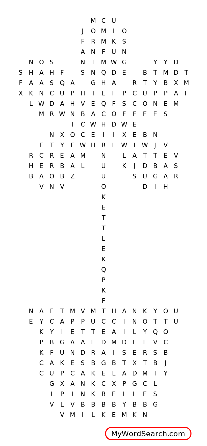 Biggest Morning Tea Word Search