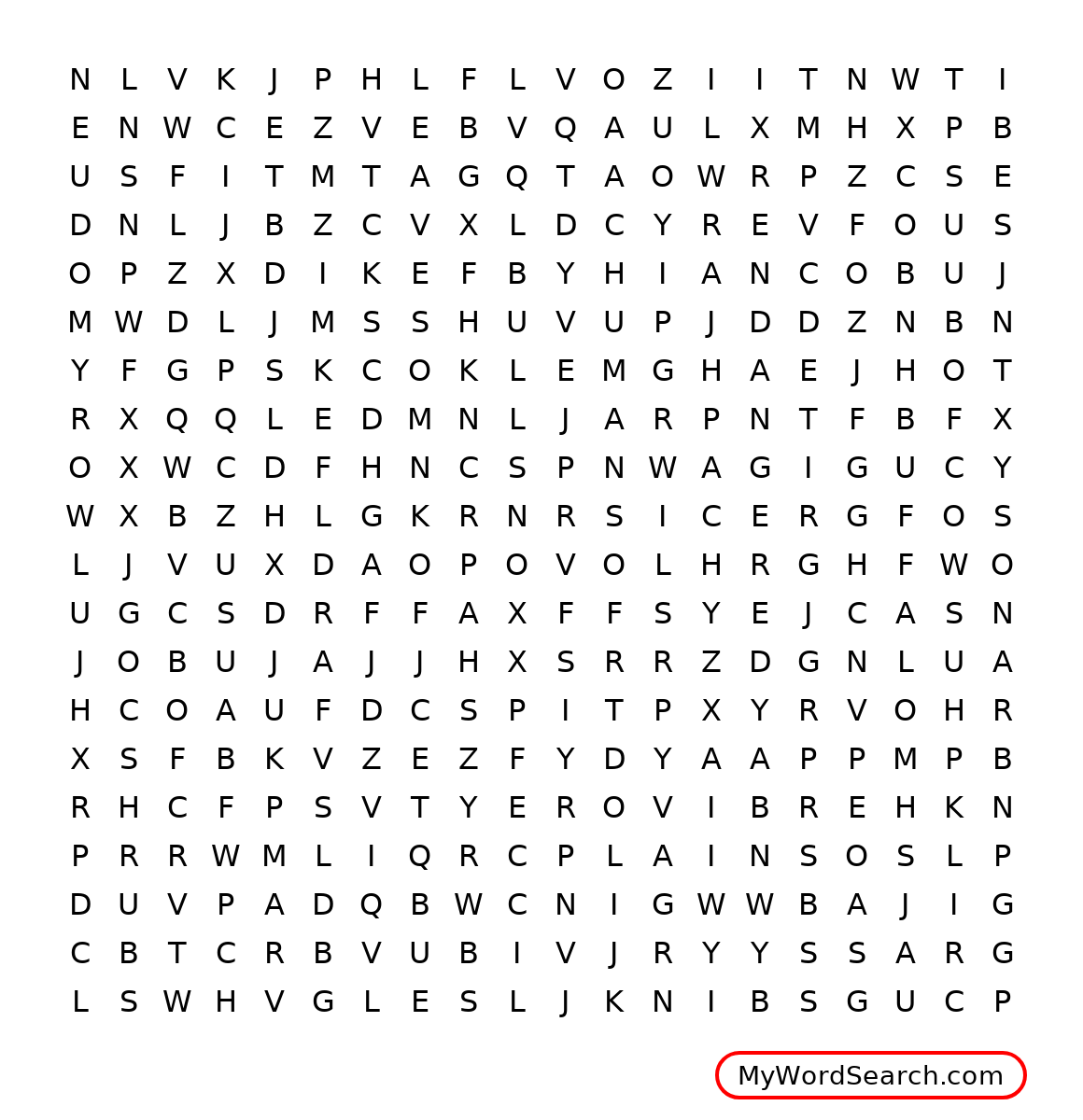 Bison word search
