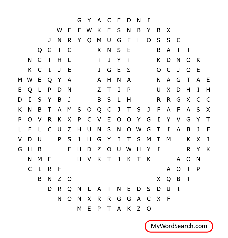 Brushing Teeth Wordsearch