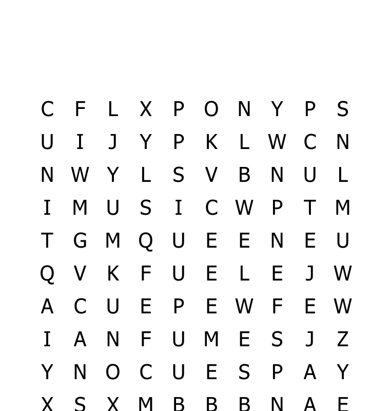 Bryce 2/22/19 Word Search