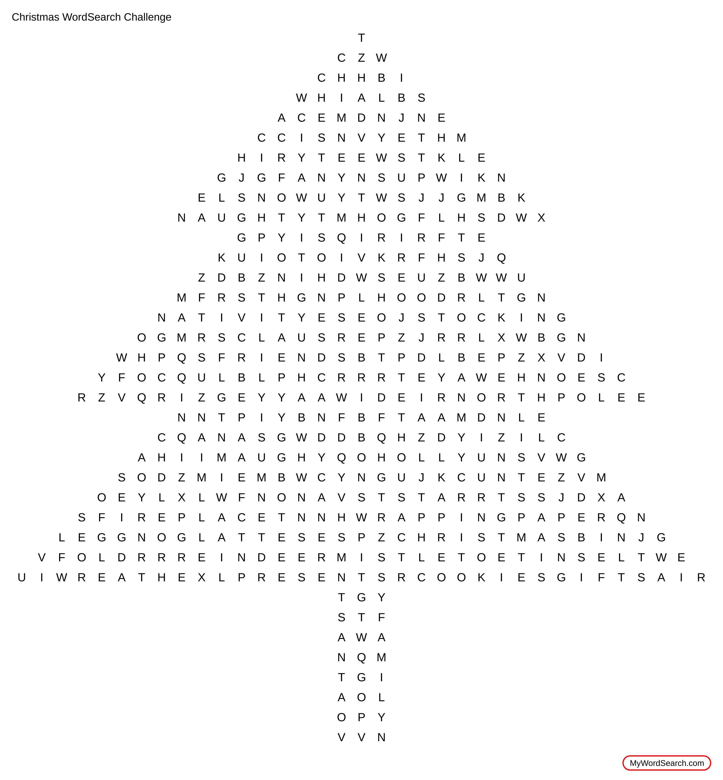 Christmas WordSearch Challenge