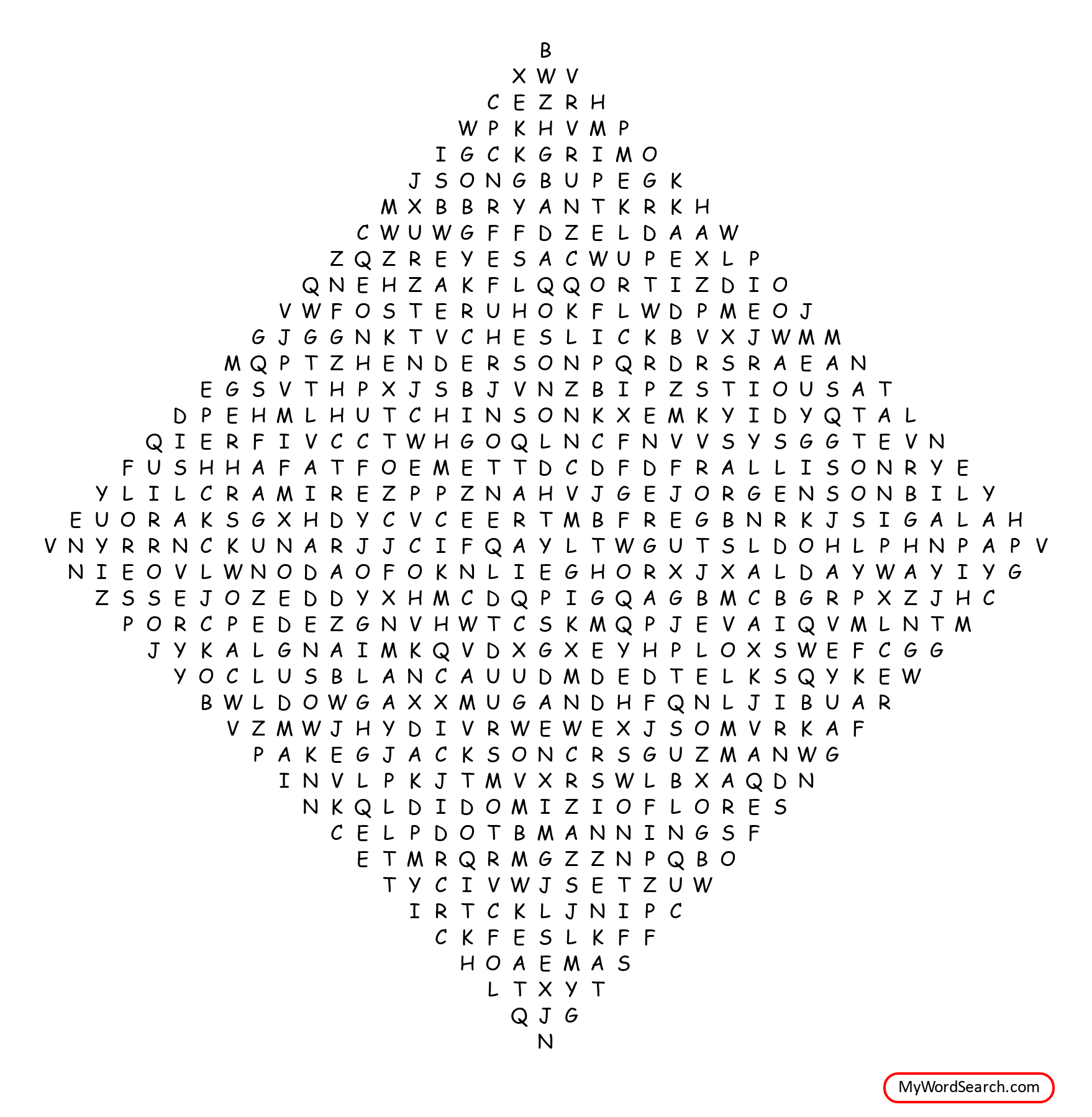 Colombia Staff Word Search