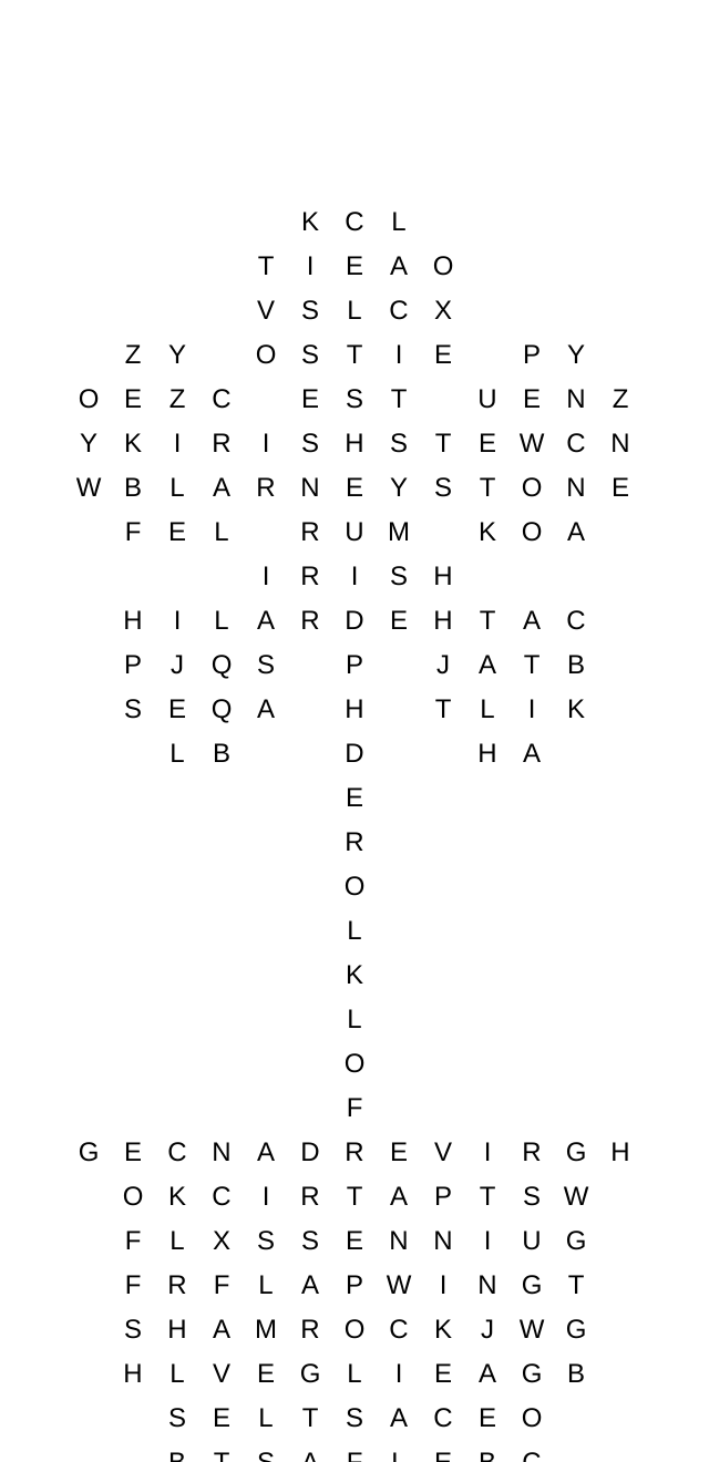 Culture of Ireland Word Search