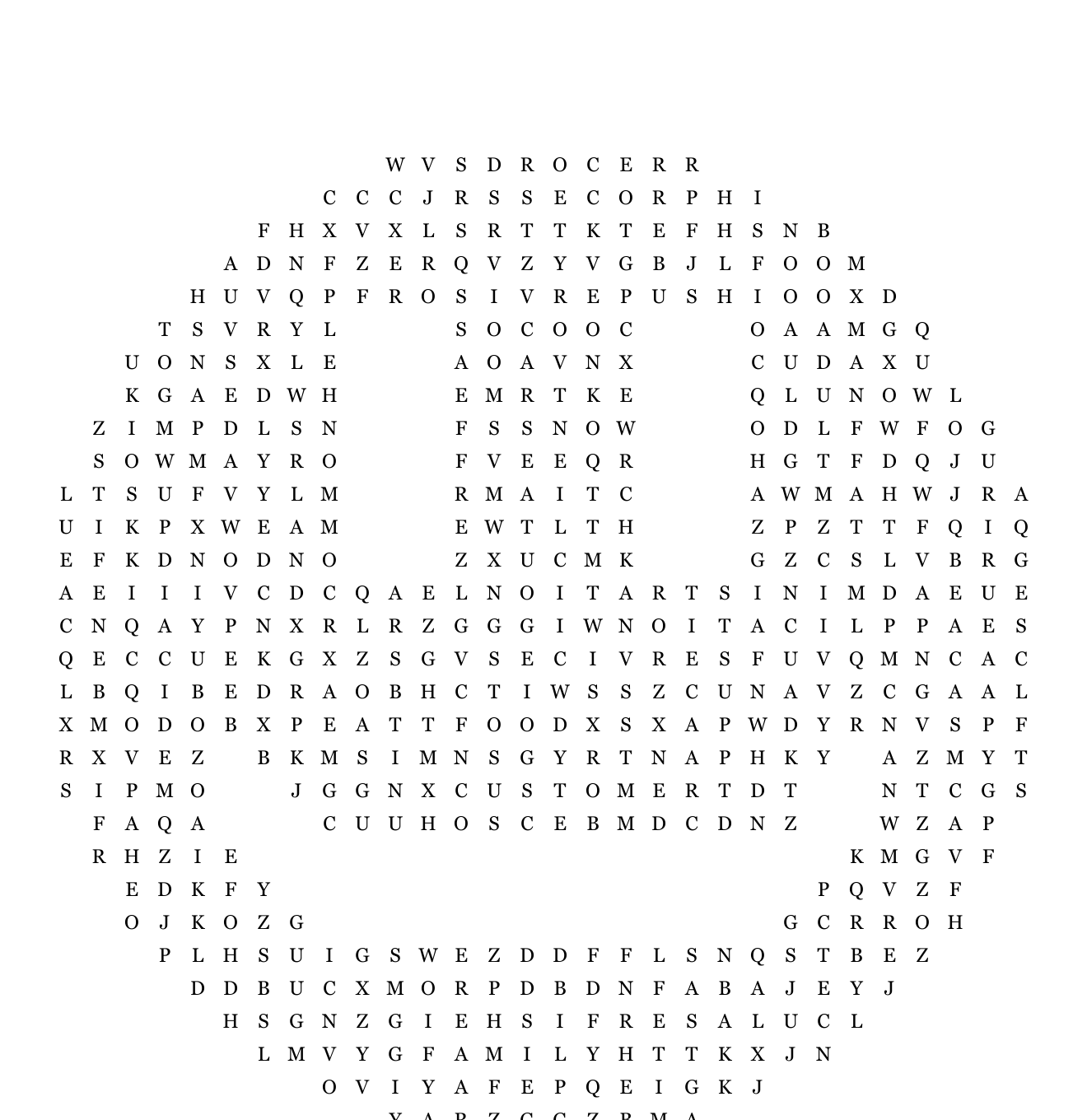 Customer Service Word Search