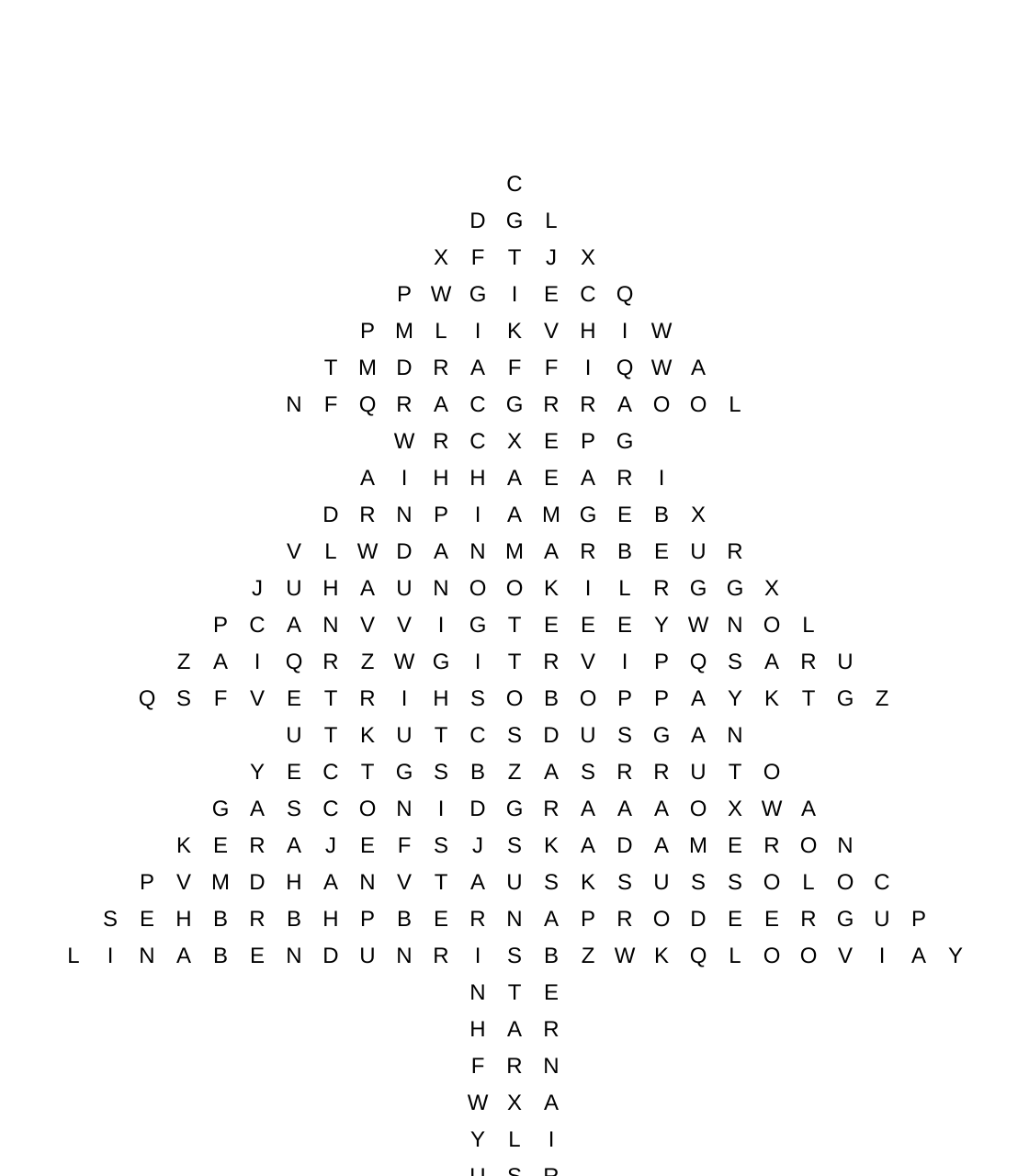 December Word Search