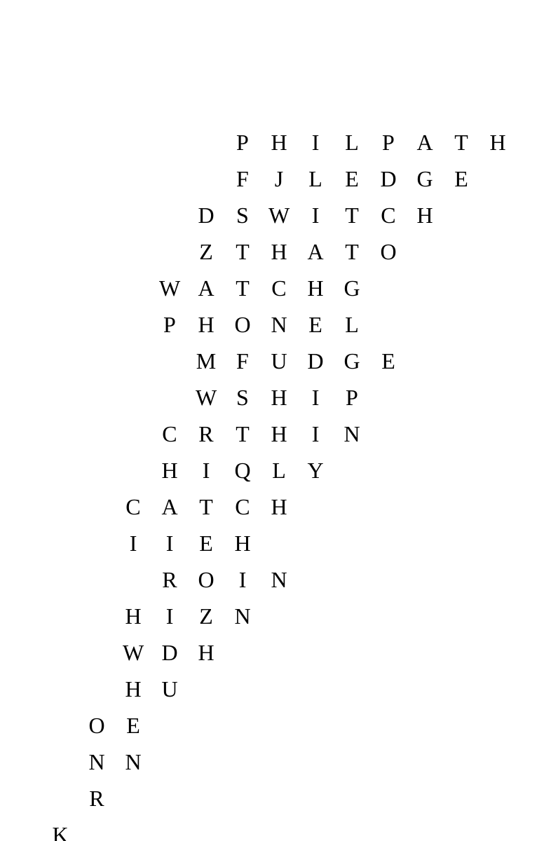 Diagraph Word Search