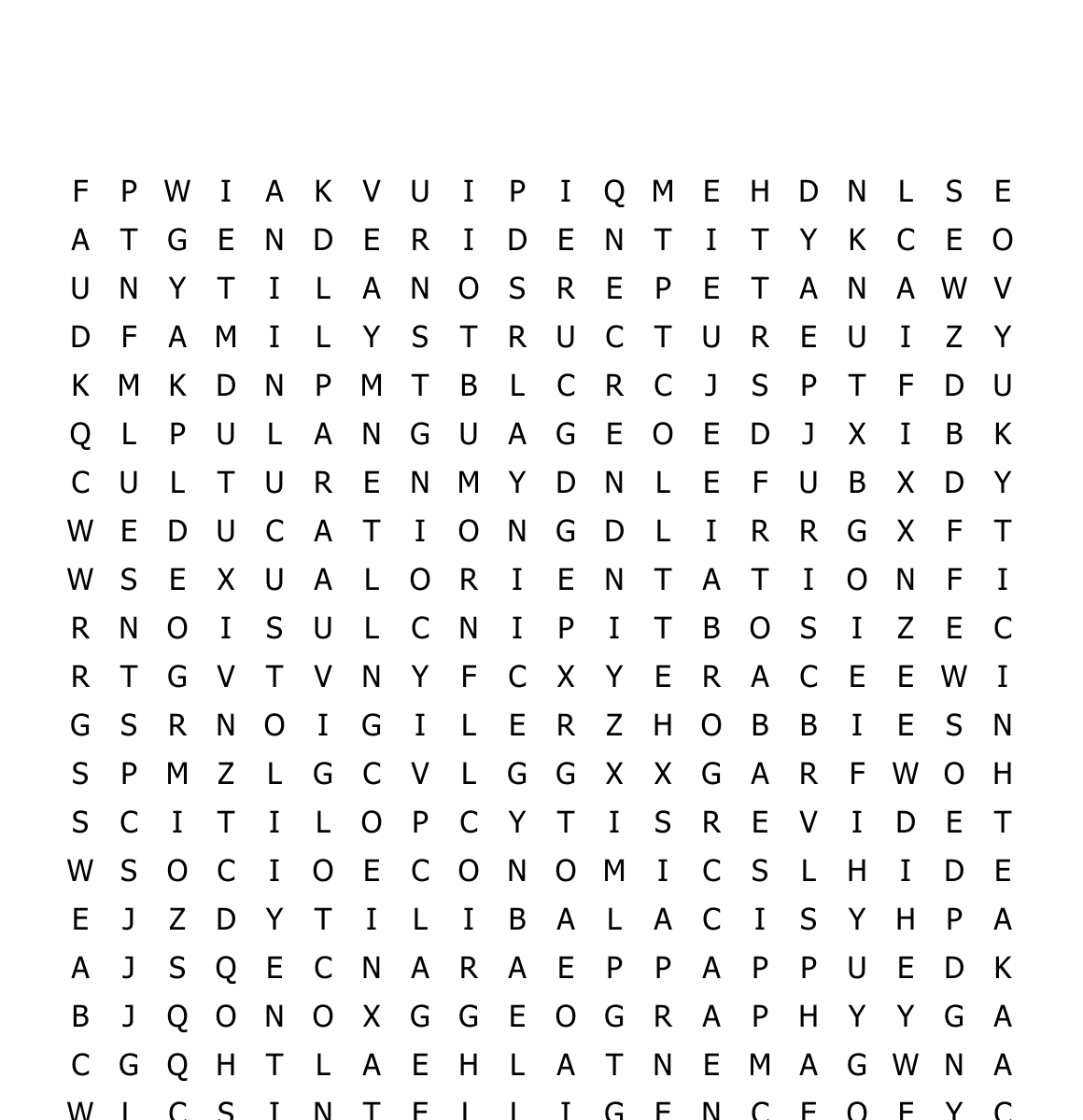 Diversity Word Search