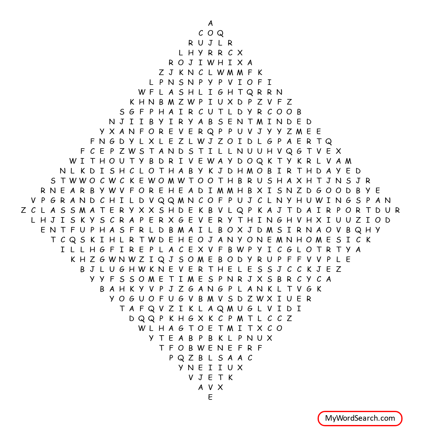 Eliza's Spelling Word Search