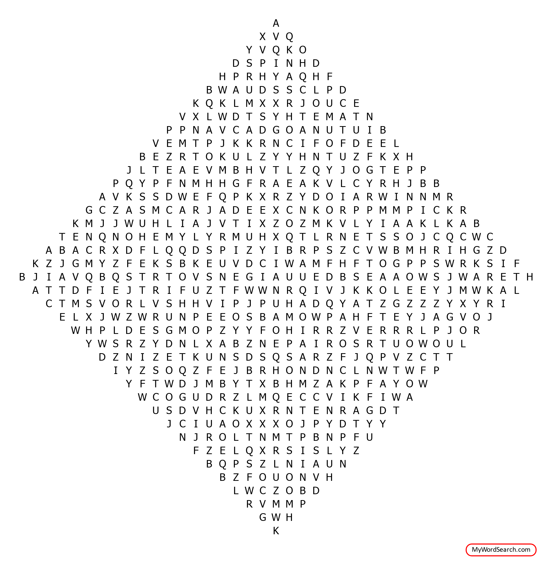 Gemstone Word Search