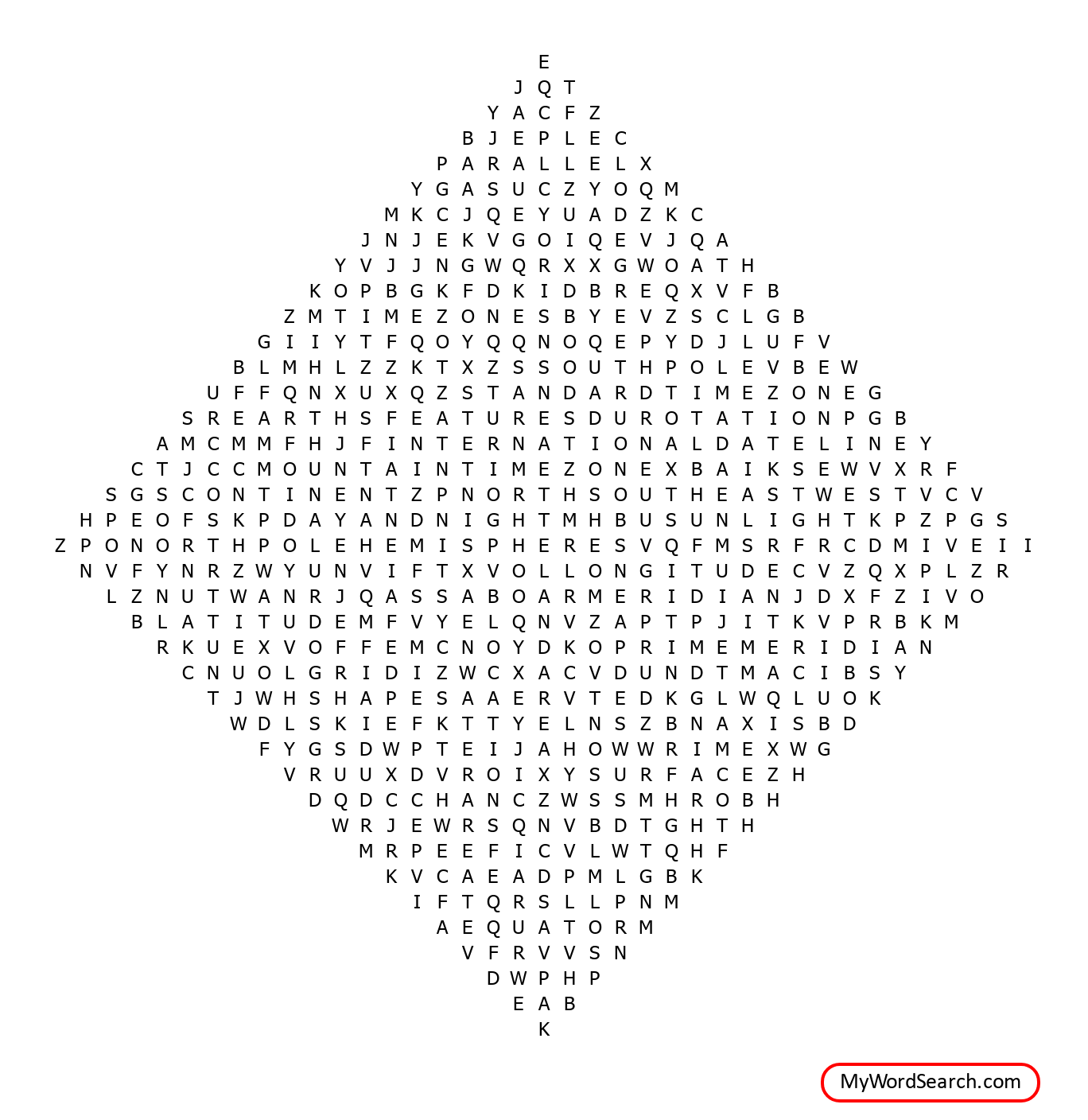 GeoScience Ch2 Word Search