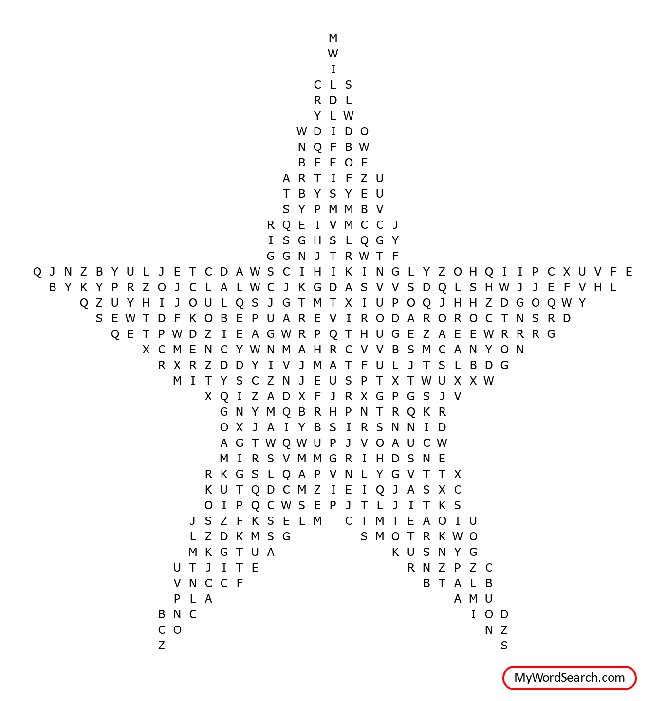Grand Canyon N.P. Wordsearch