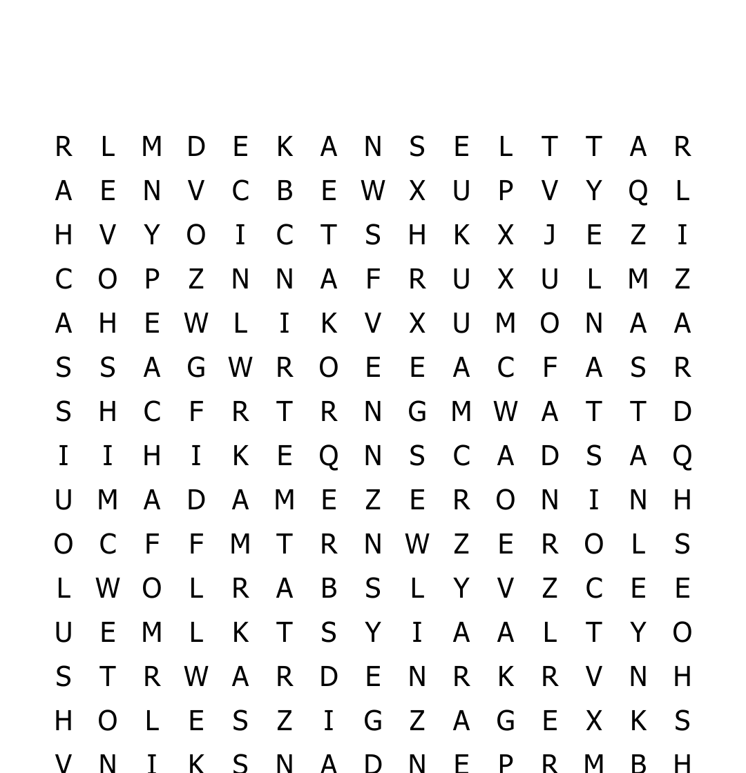 HOLES WORD SEARCH