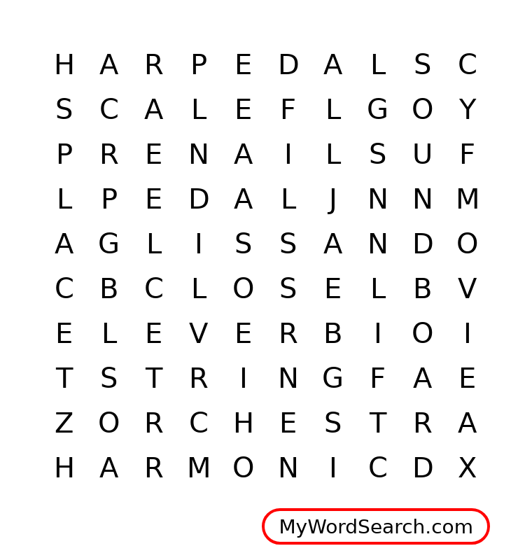 Harp Word Search!
