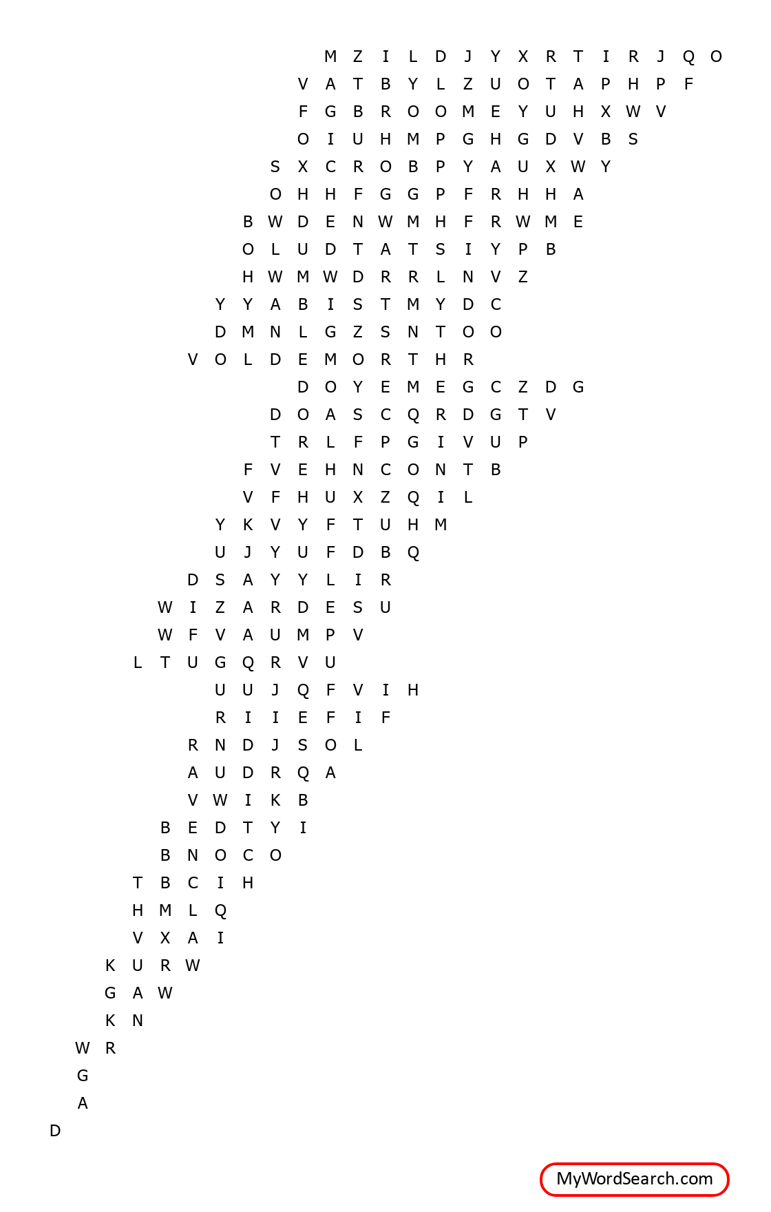 Harry Potter Word Search