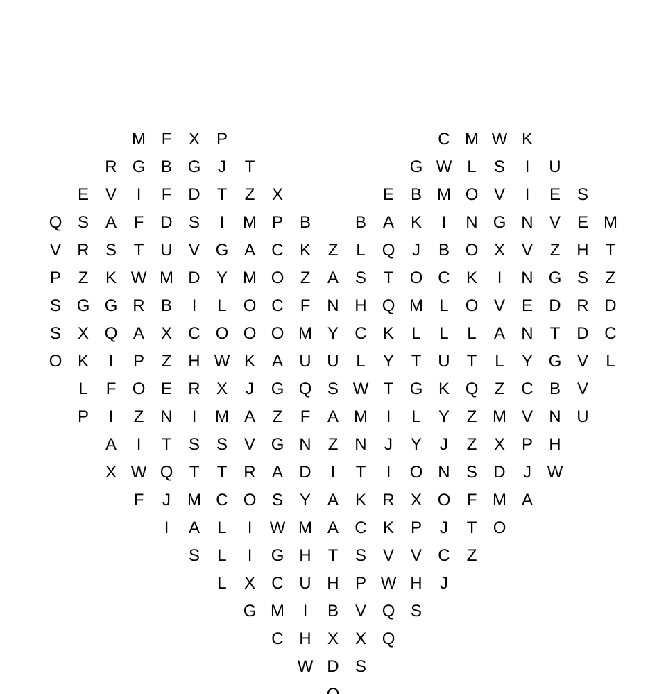 Heart Word Search Heart Word Search