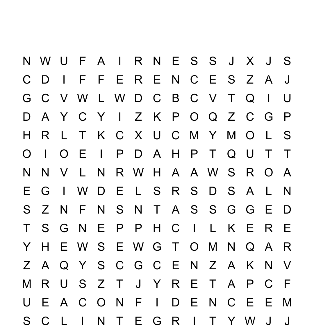 Honesty Word Search