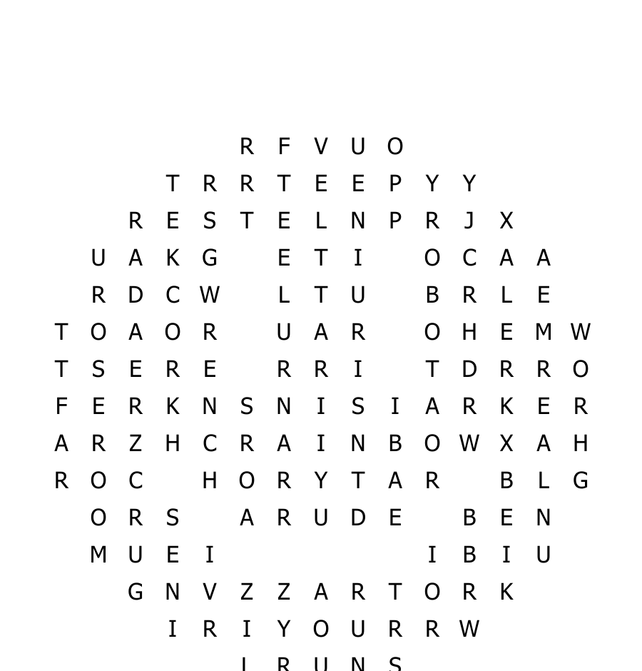 Initial r Word Search