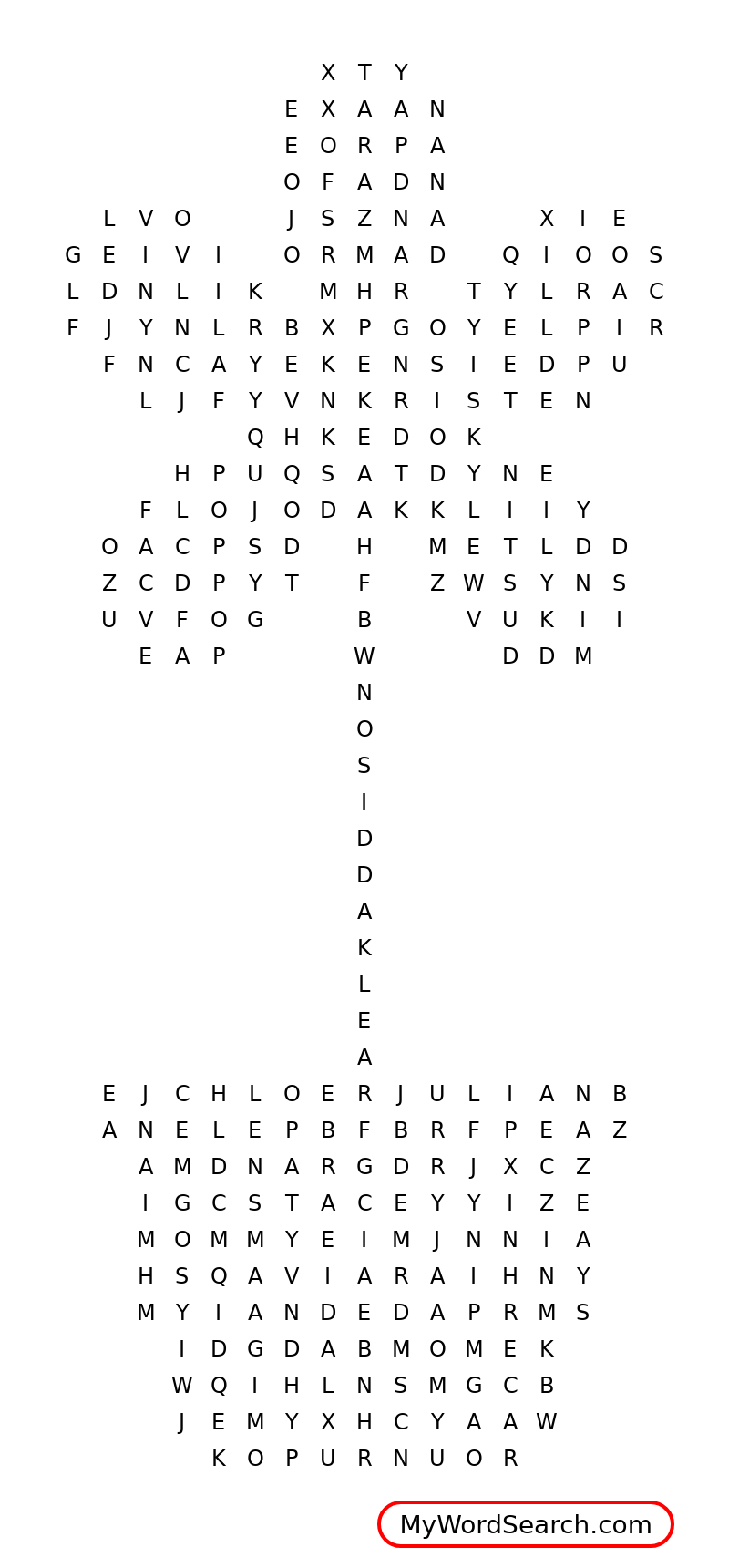 Izzie's Word Search