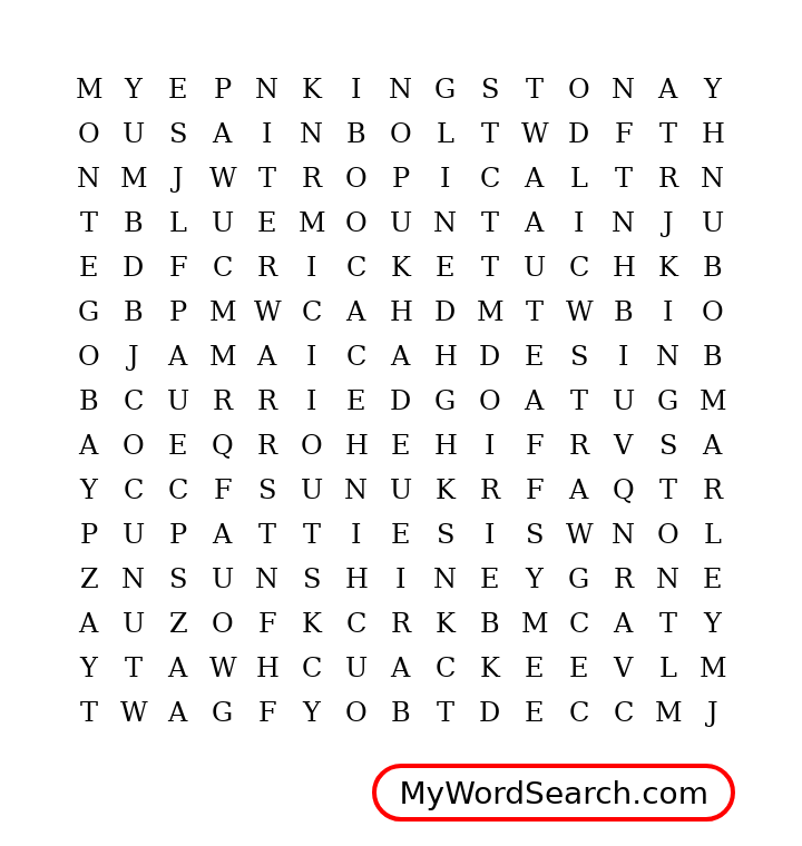 JAMAICA WORD SEARCH