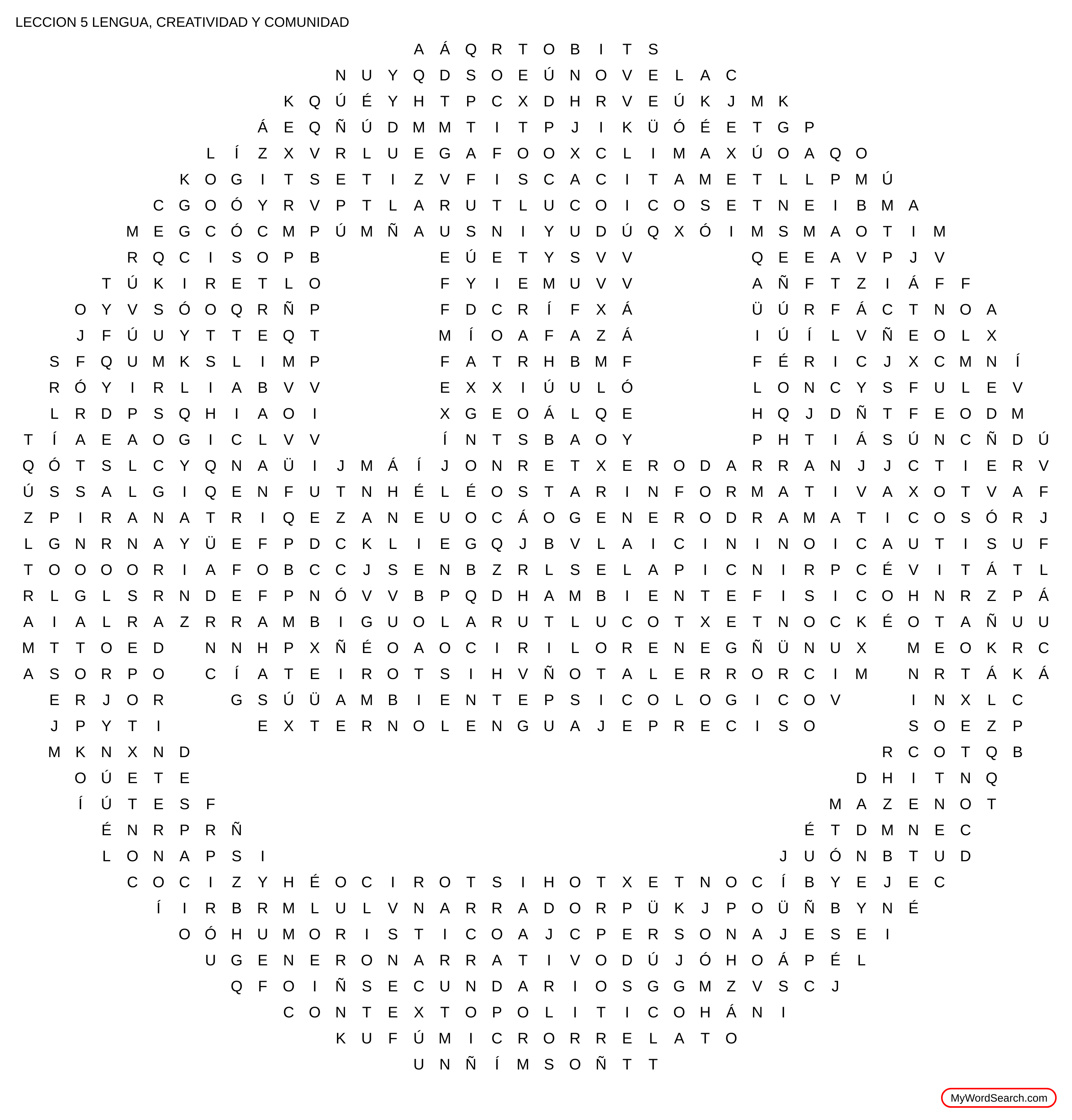LECCION 5 LENGUA, CREATIVIDAD Y COMUNIDAD