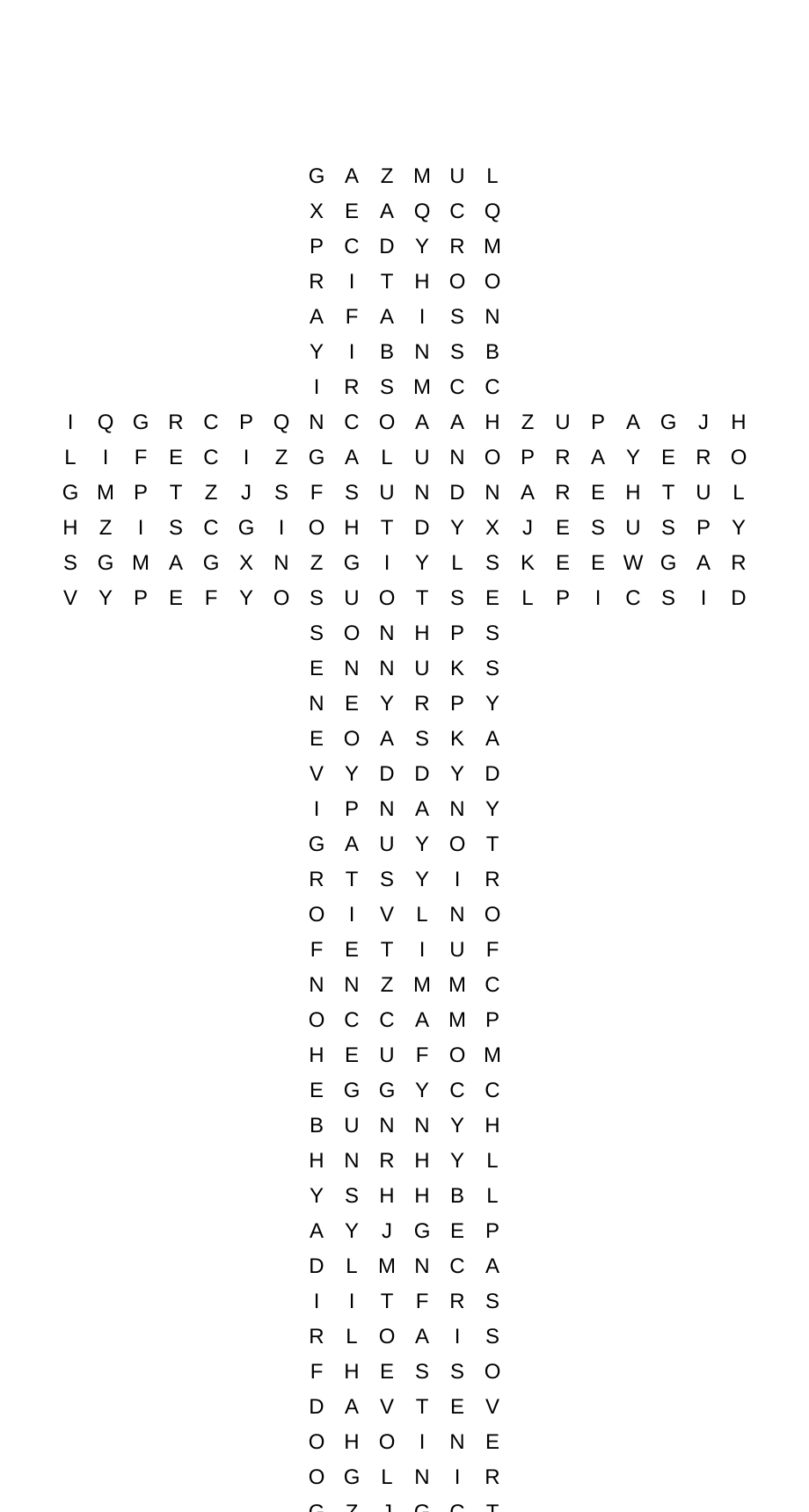 Lent word search