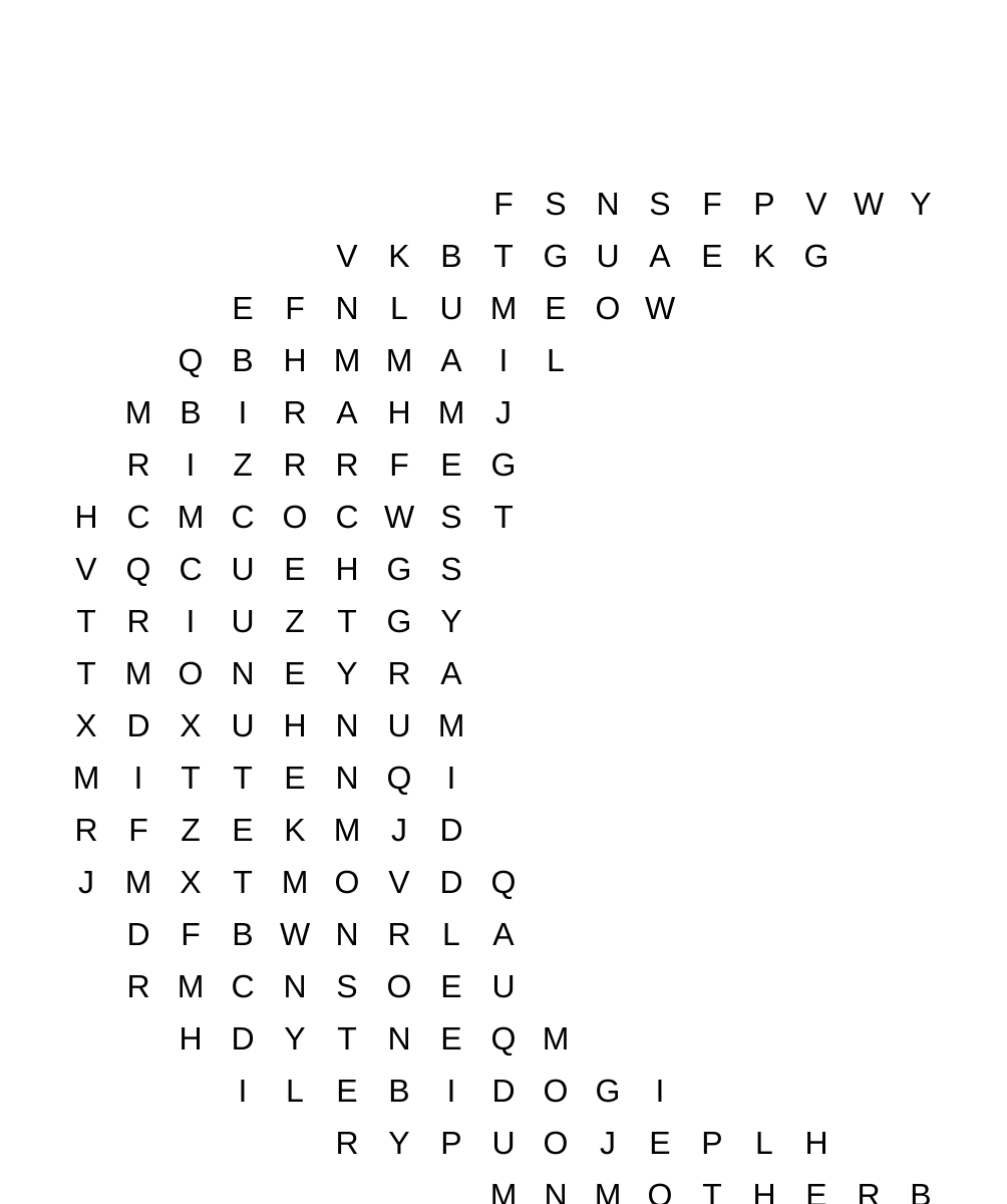 Letter "M" Word Search