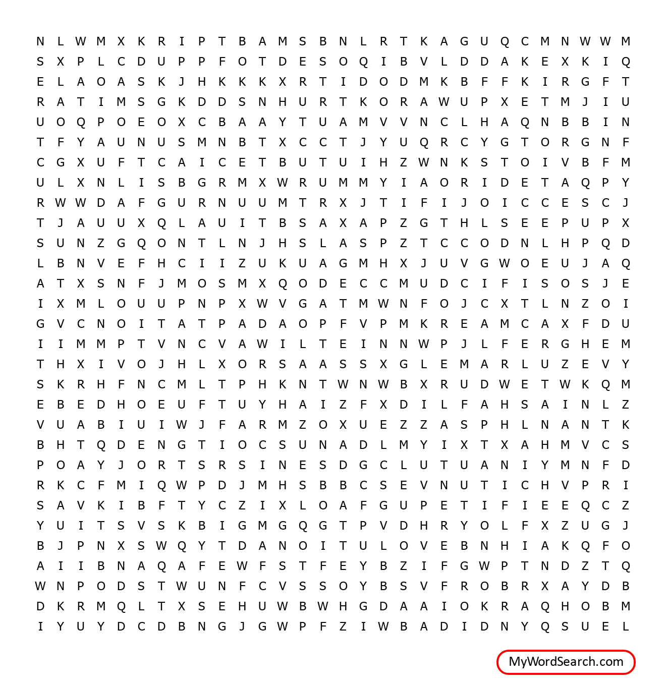 Level One Word Search