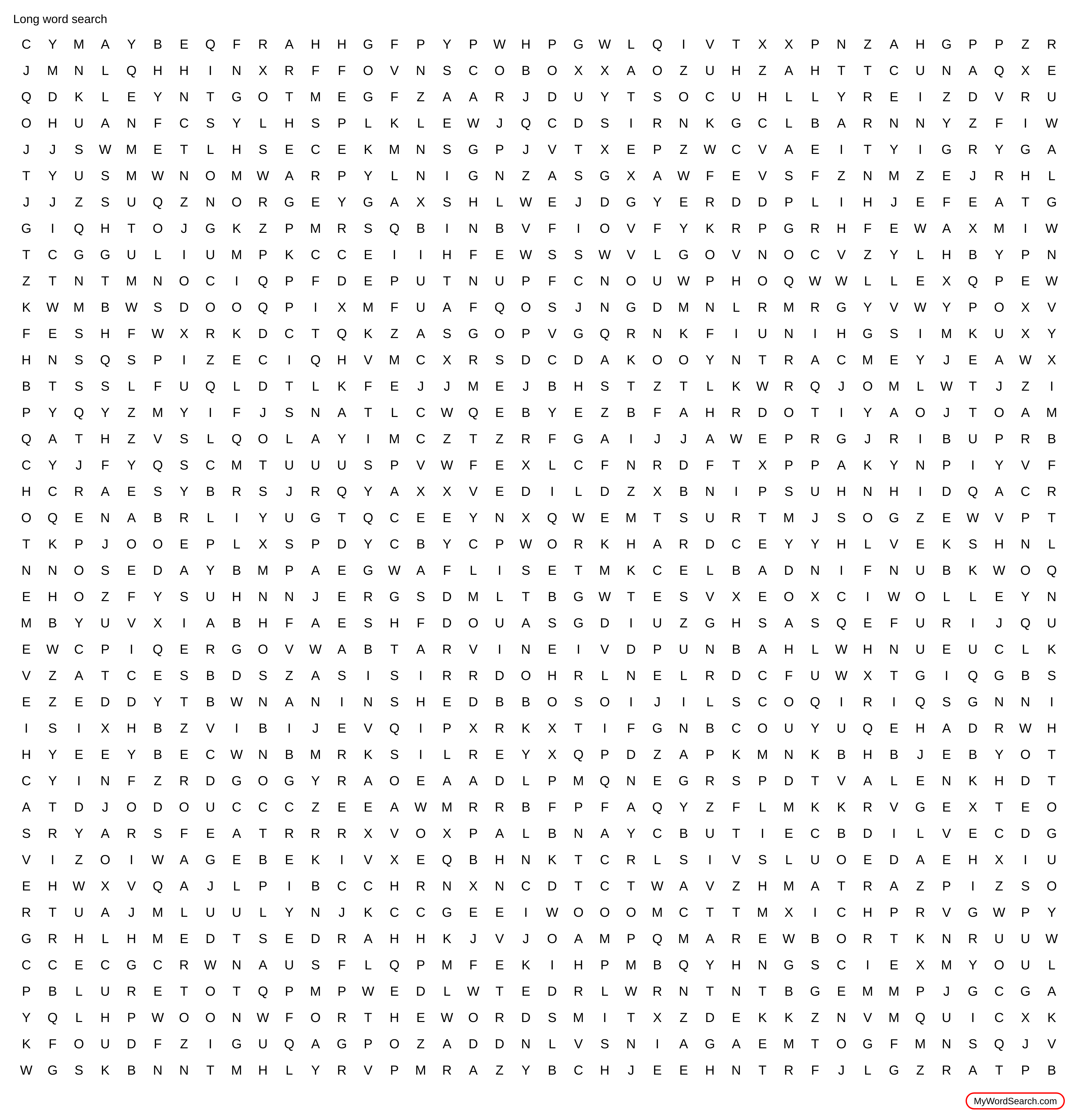 Long word search