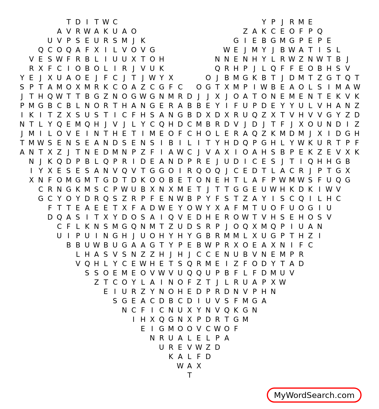 Love Story Word Search