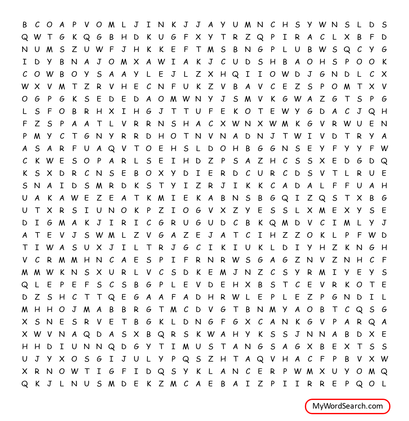Mascot Word Search