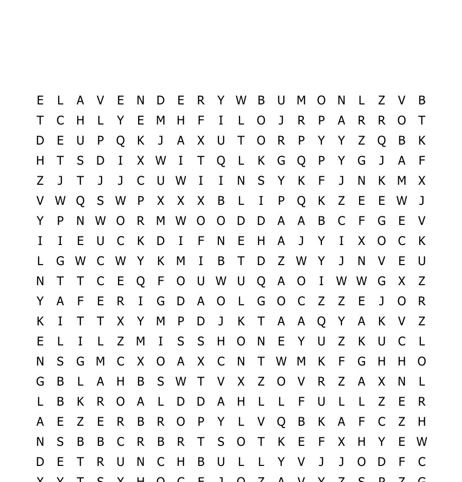 Matilda Word Search