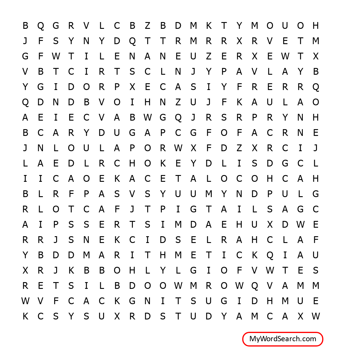 Matilda Word Search