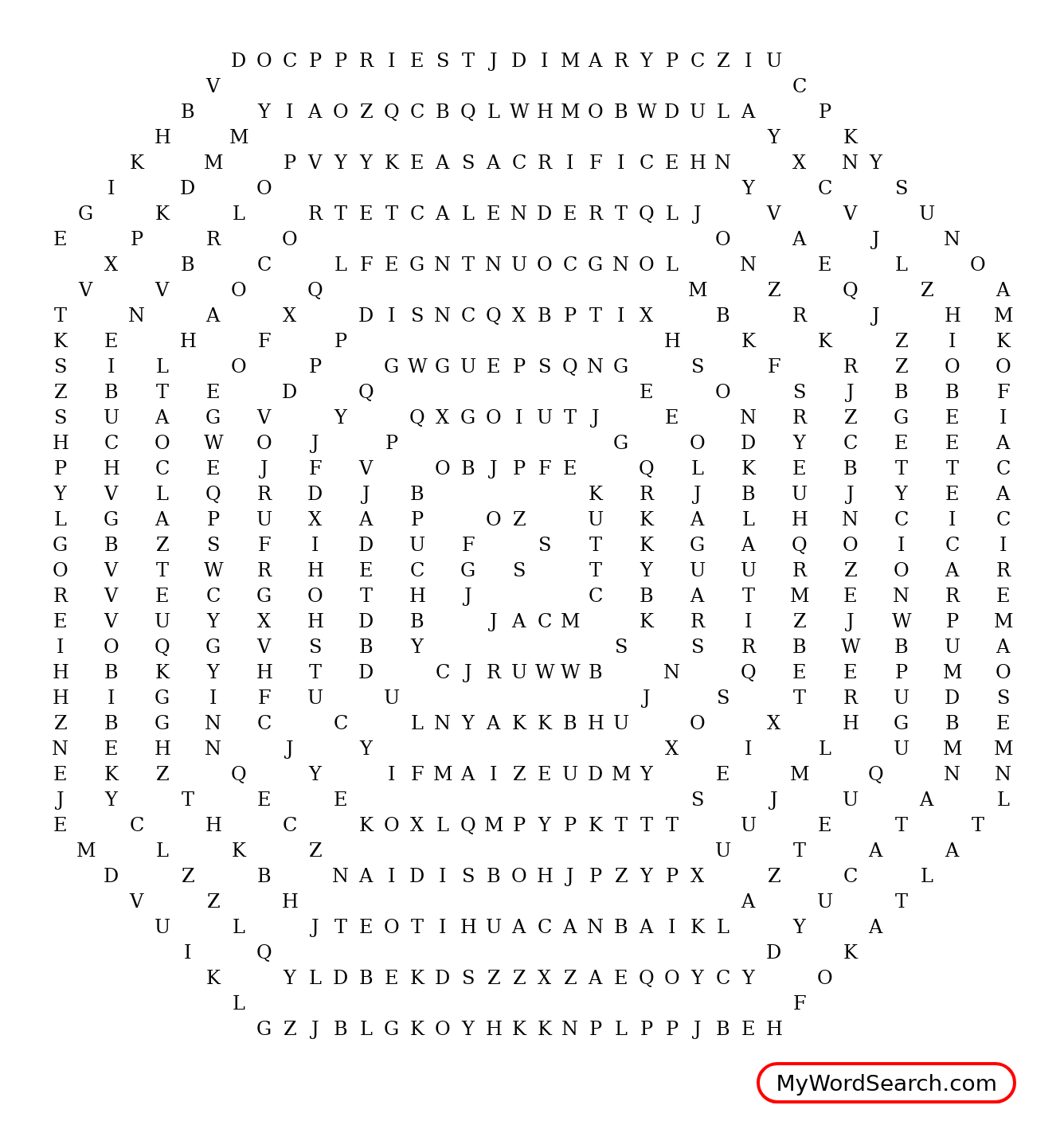 Mayan Pyramid Wordsearch