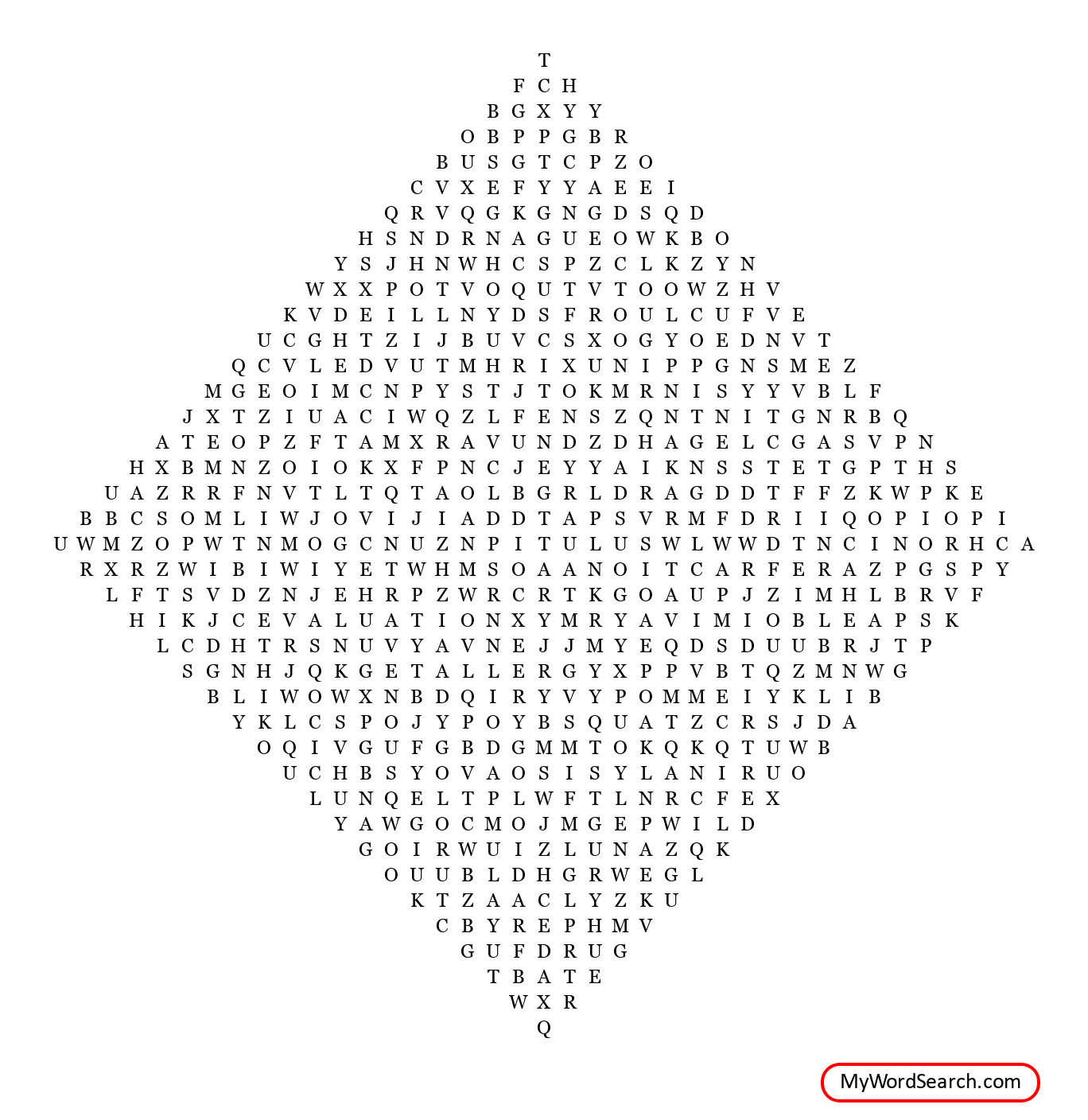 Medical Term Word Search