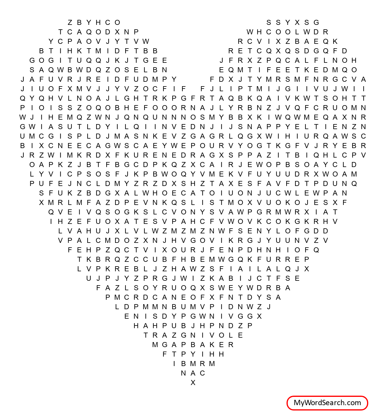 Mia's Grandparents Word Search