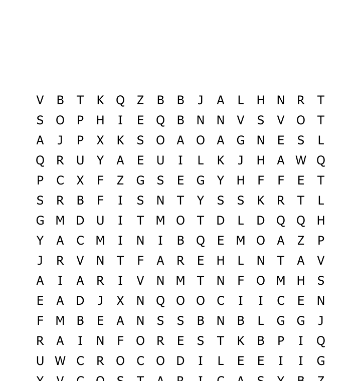 Mission: Costa Rica Word Search