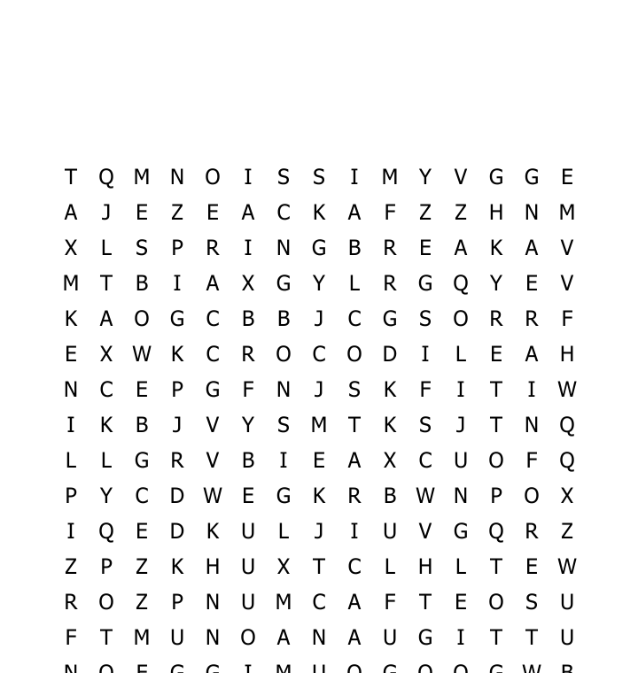 Mission: Costa Rica Word Search