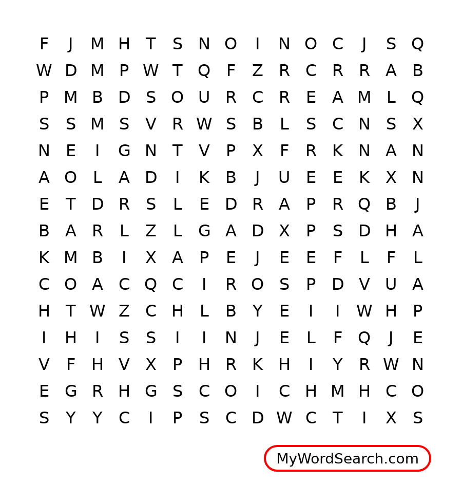 My Chili Bowl Word Search