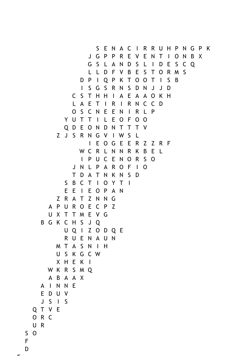 Natural Disaster Day Word Search