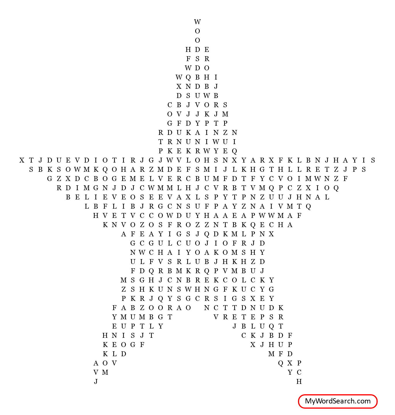 Neverland Word Search