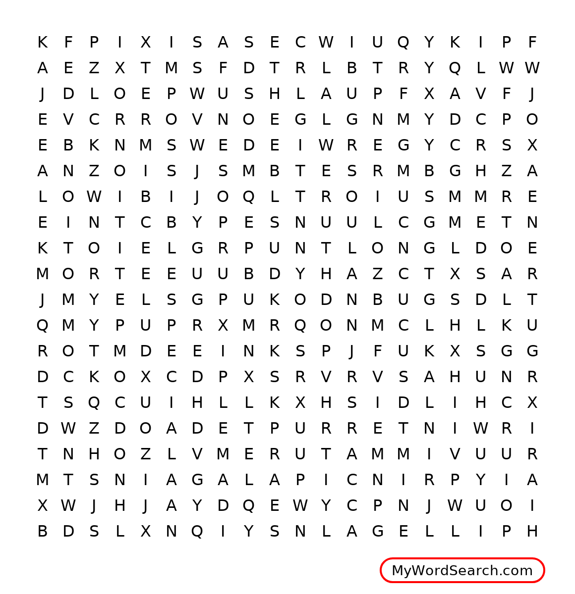 No Talking Word Search