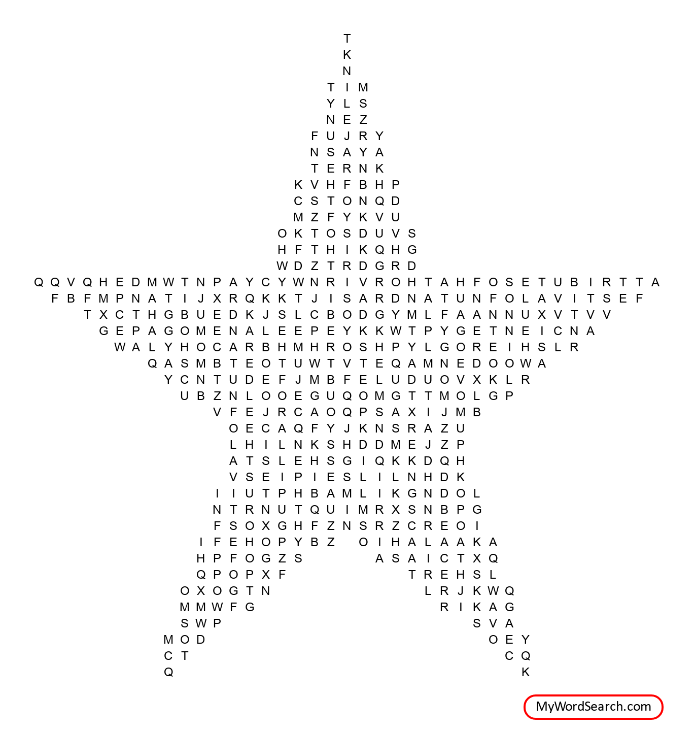 Nut Word Search