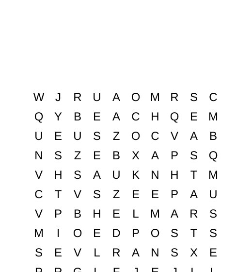 PIER WORD SEARCH