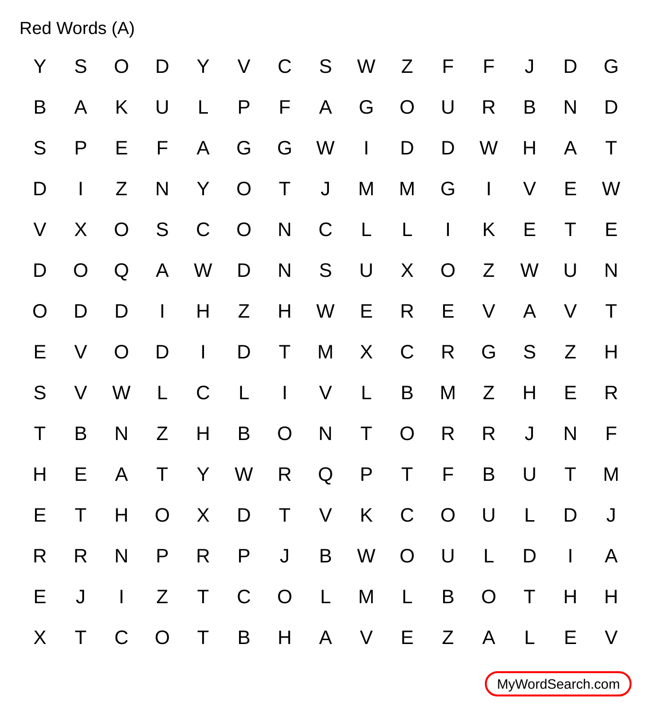 Red Words (A)