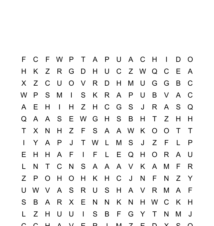 Rosh Hashanah Word Search