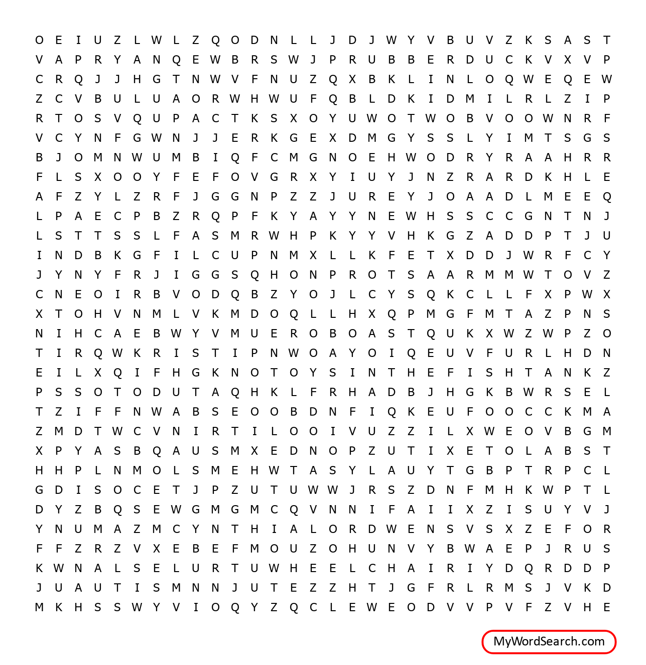 Rules word search